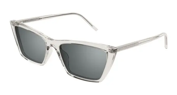 Saint Laurent Mica Thin Rectangular Sunglasses - Gray