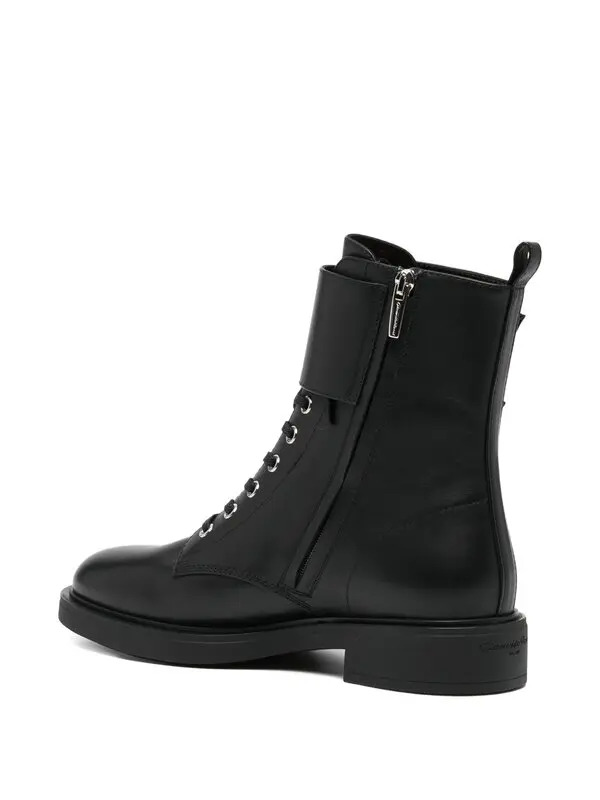 GIANVITO ROSSI Ripley Buckle Leather Ankle Boots - Black