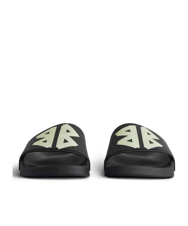 Balenciaga Bb Logo Pool Slide Sandals - Black/yellow