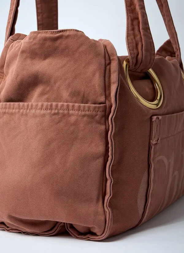 Chloé Large Tote Bag With Gold Tone Hoop Handles