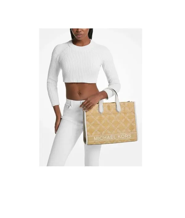 Michael Kors Empire Logo Jacquard Tote Bag - Nude