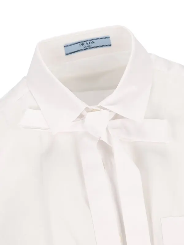 Prada Long Sleeve Shirt With Bow Detail