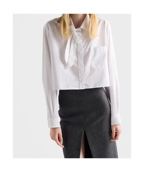 Prada Long Sleeve Shirt With Bow Detail