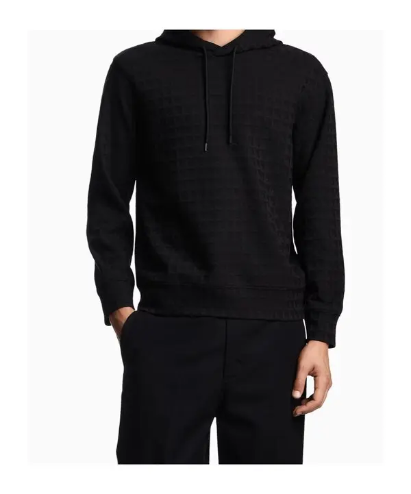 Emporio Armani All-over Logo Detailed Drawstring Hoodie