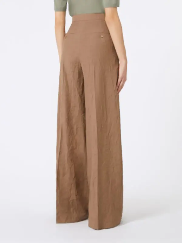 Max Mara Woolen Cloth Wide Leg Trousers - Hazelnut Brown