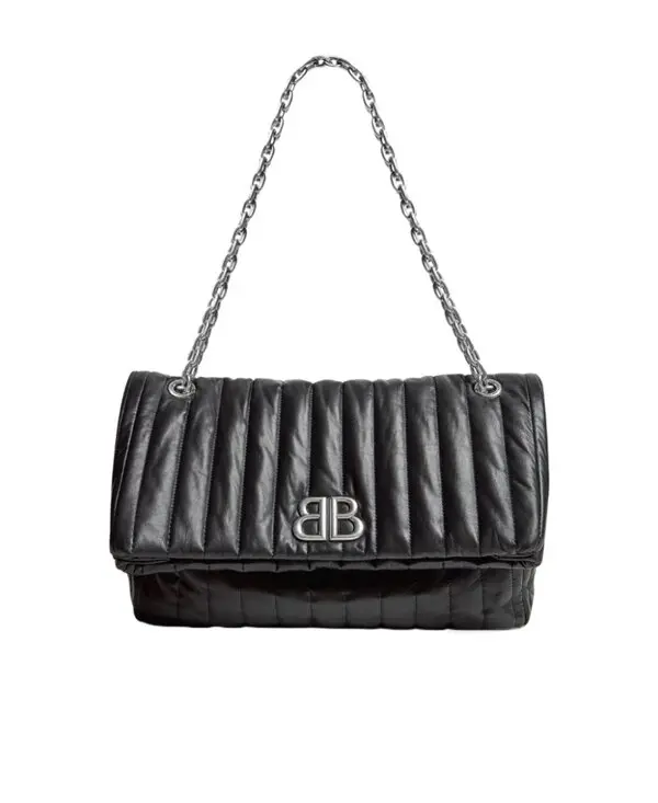 Balenciaga Monaco Medium Quilted Chain Shoulder Bag