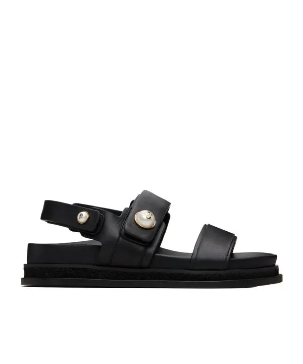 JIMMY CHOO Fayence City Flat Sandals - Black