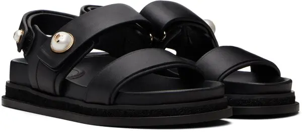 JIMMY CHOO Fayence City Flat Sandals - Black