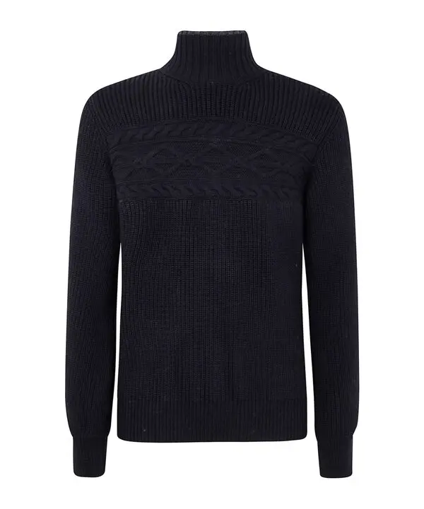 Zegna High Neck Knitted Jumper - Black