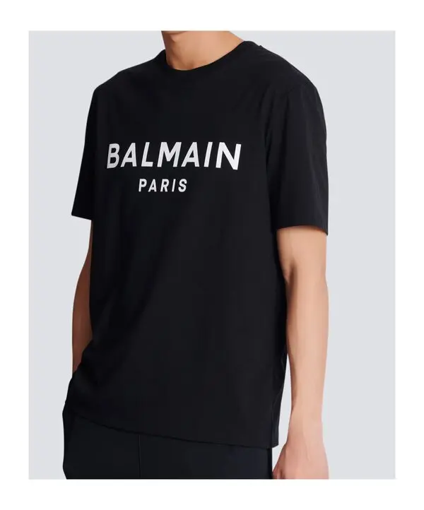 Balmain Logo Printed T-shirt - Black