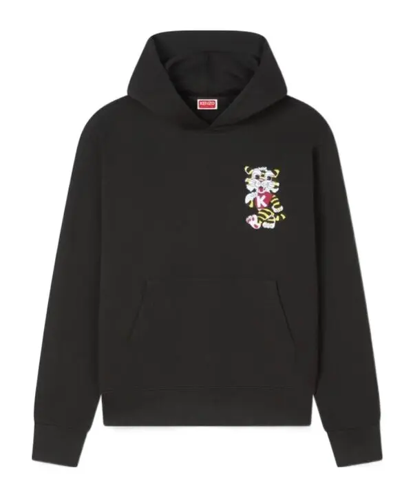 Kenzo Wild Tiger Embroidered Hoodie - Black