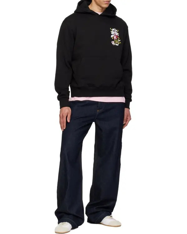 Kenzo Wild Tiger Embroidered Hoodie - Black