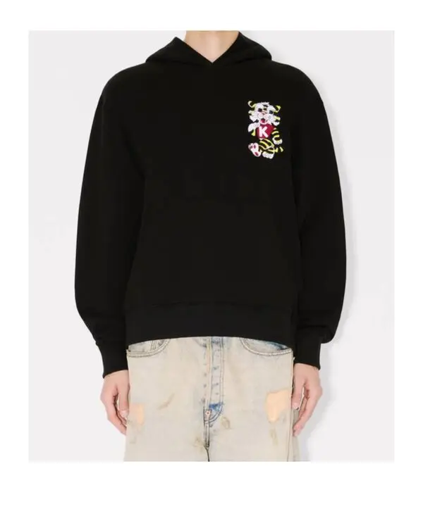 Kenzo Wild Tiger Embroidered Hoodie - Black