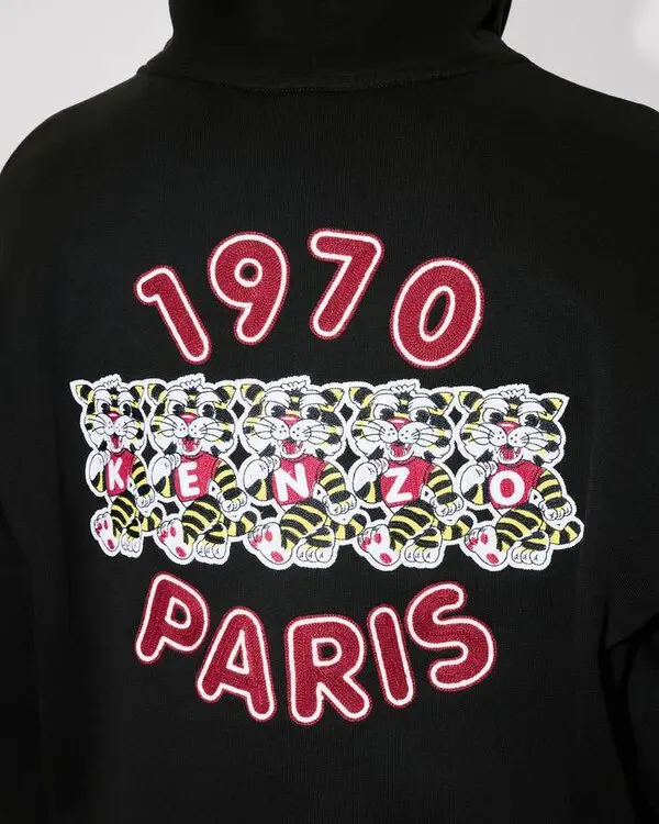 Kenzo Wild Tiger Embroidered Hoodie - Black