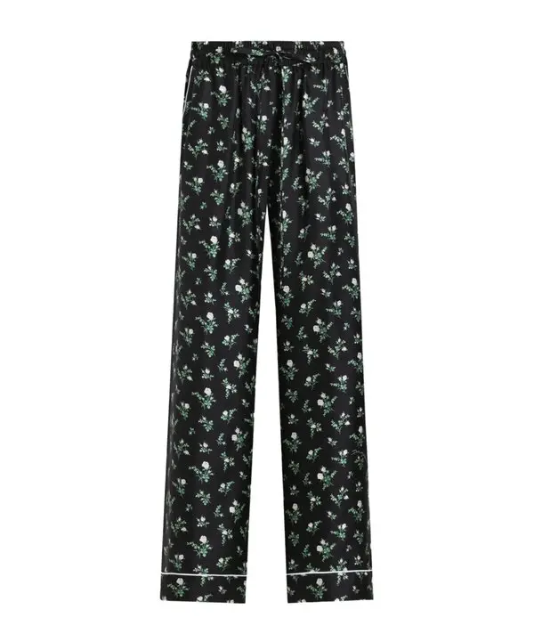 Dolce & Gabbana Floral Wide-leg Trousers - Black