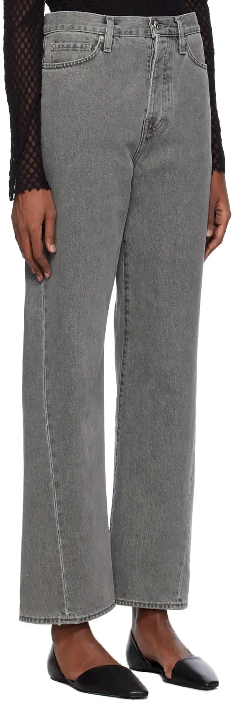 TOTEME Multi-pocket Twisted Leg Denim Trousers - Gray