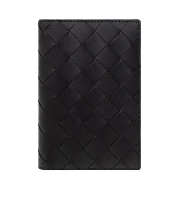 Bottega Veneta Intrecciato Passport Case - Black