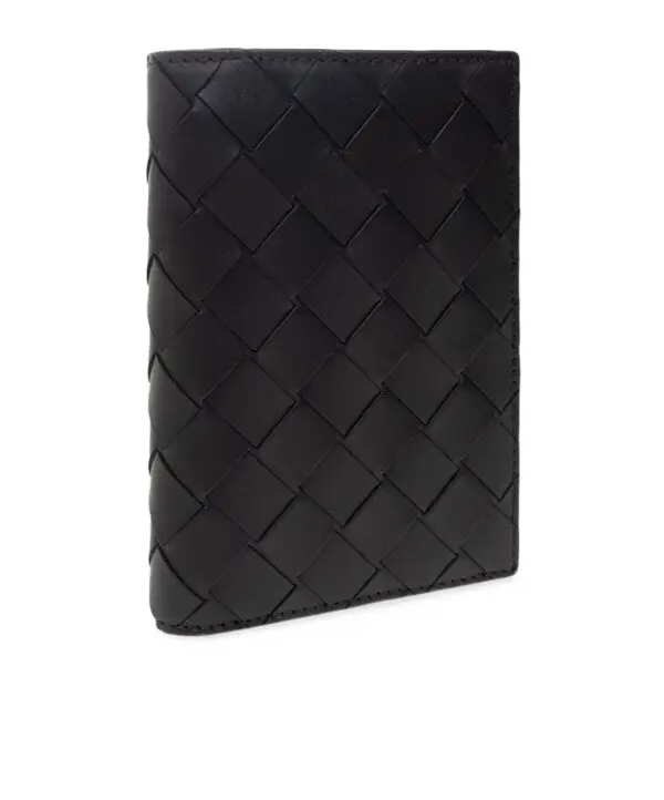 Bottega Veneta Intrecciato Weave Passport Holder - Black