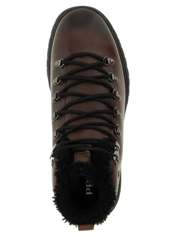 Prada 40mm Brixxen Logo-plaque Lace-up Ankle Boots
