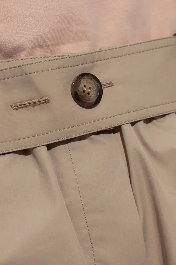 Moncler Belted Wide Leg Trousers With Front Pleats