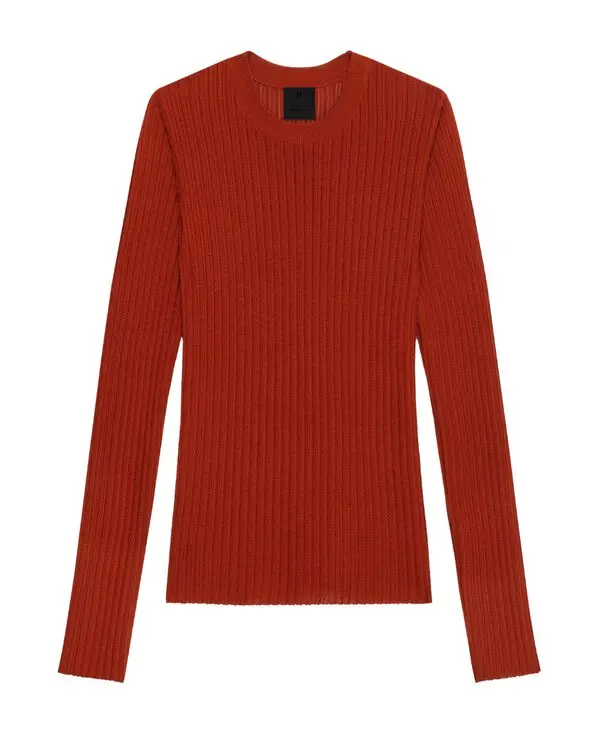 Givenchy Ribbed Viscose Knit Sweater - Auburn
