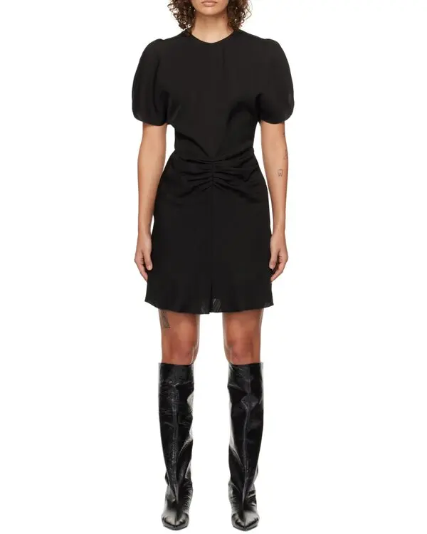 Victoria Beckham Gathered-detail Mini Dress - Black