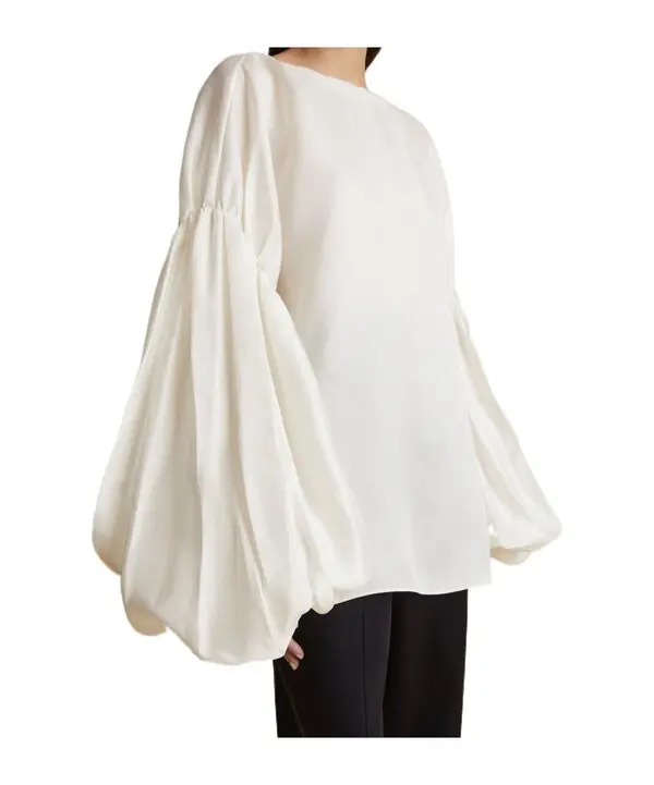 Khaite Quico Puff-sleeved Blouse - White