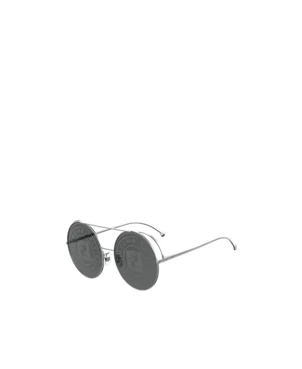 Fendi Round Frame Sunglasses With Logo Detail