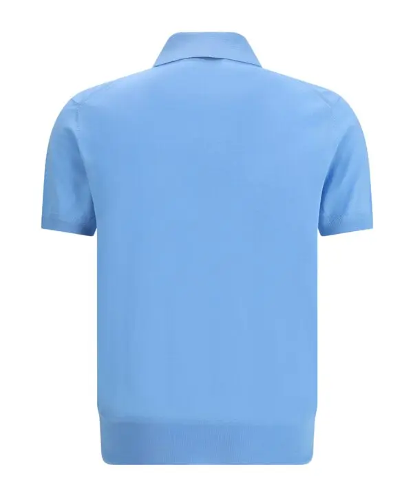 TOM FORD Short Sleeve Polo Shirt - Light Blue