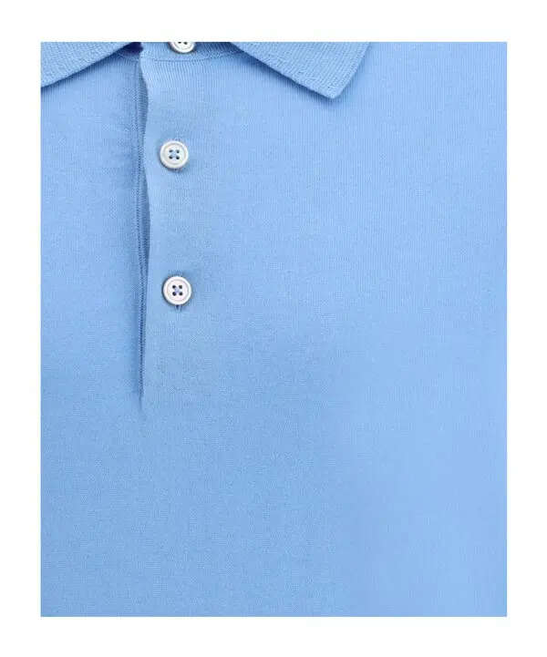 TOM FORD Short Sleeve Polo Shirt - Light Blue