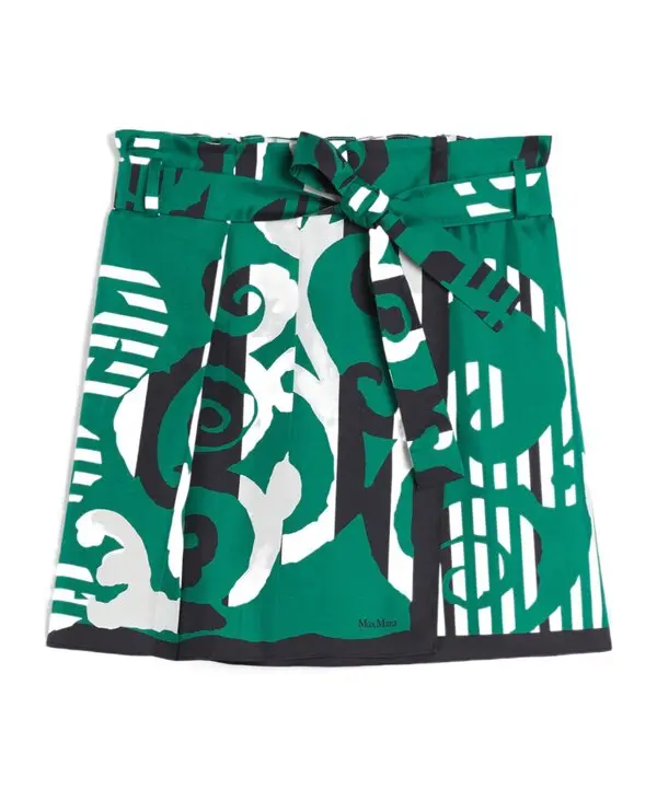 Max Mara Printed Pleated Mini Skirt - Silk