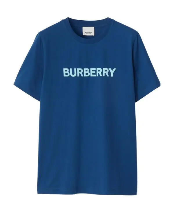 Burberry Logo Print Crewneck T-shirt - Blue