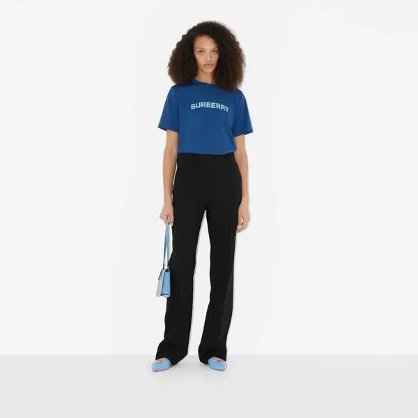 Burberry Logo Print Crewneck T-shirt - Blue