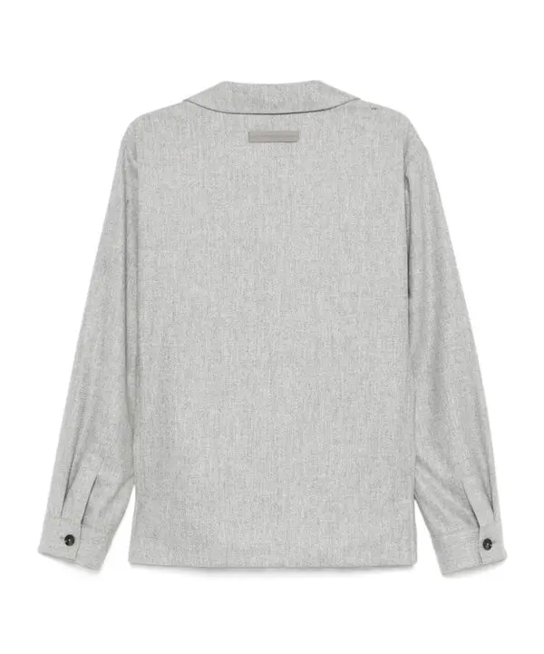 Zegna Button-detailed Straight Hem Jacket - Gray
