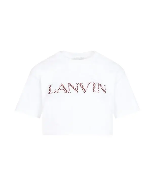 LANVIN Cropped Logo T-shirt - White
