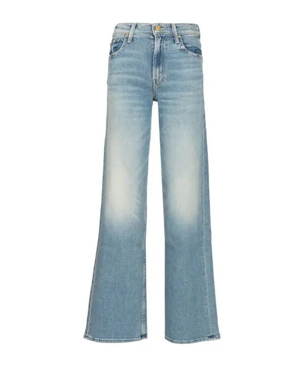 MOTHER The Spinner Zip Sneak Flared Jeans - Gray