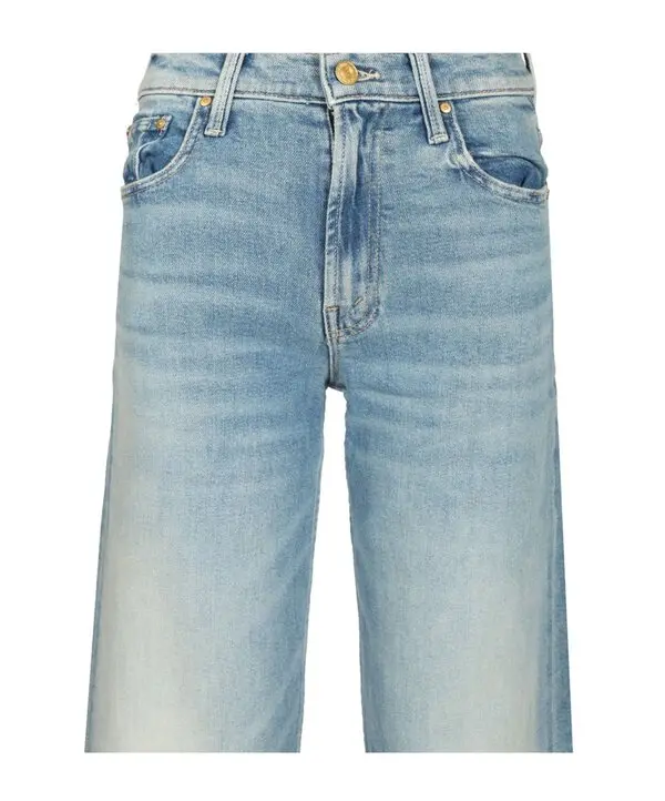 MOTHER The Spinner Zip Sneak Flared Jeans - Gray