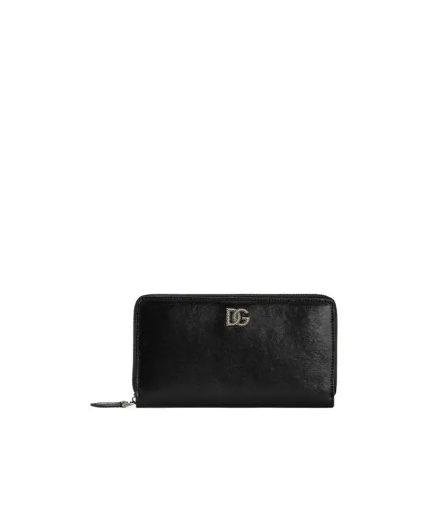 Dolce & Gabbana Dolce Gabbana Tempesta Logo Plaque Wallet - Black