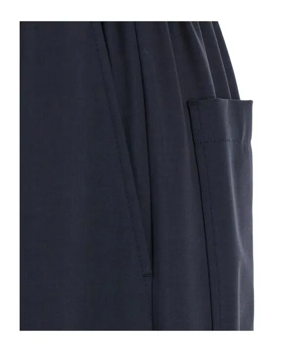 Brunello Cucinelli Wide Leg Elastic Waist Pants With Side Pockets