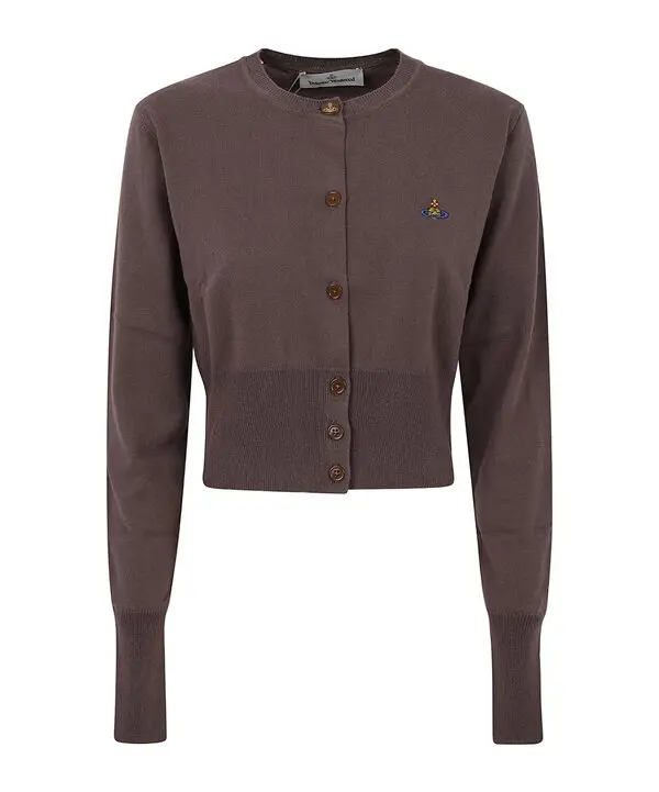 VIVIENNE WESTWOOD Orb Embroidered Knitted Cardigan - No