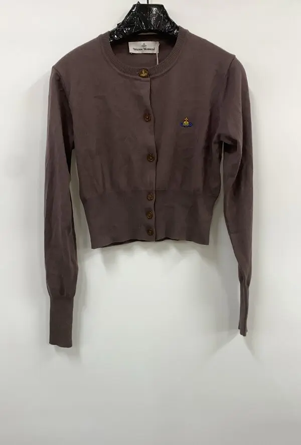 VIVIENNE WESTWOOD Orb Embroidered Knitted Cardigan