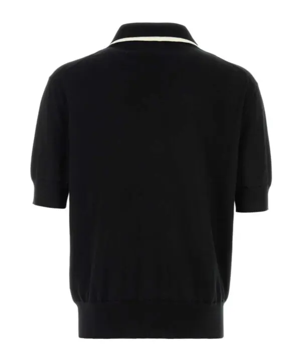 JIL SANDER Contrast Collar Zip Polo Shirt