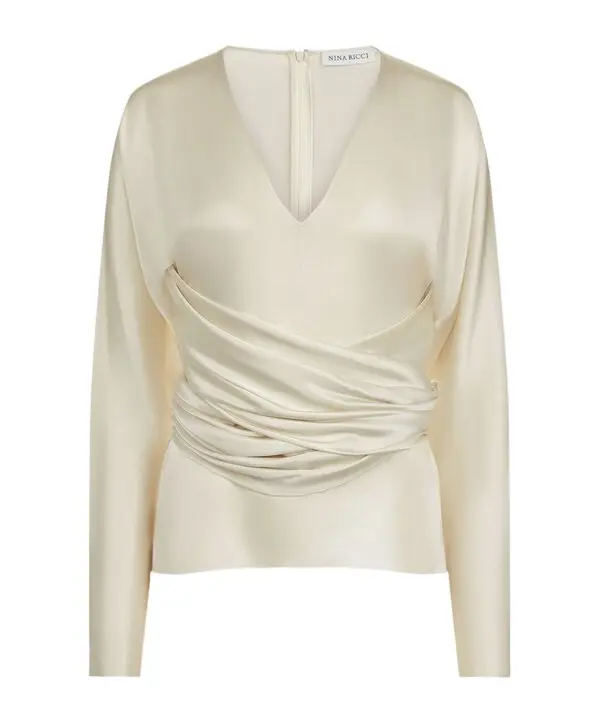 Nina Ricci Draped V-neck Top