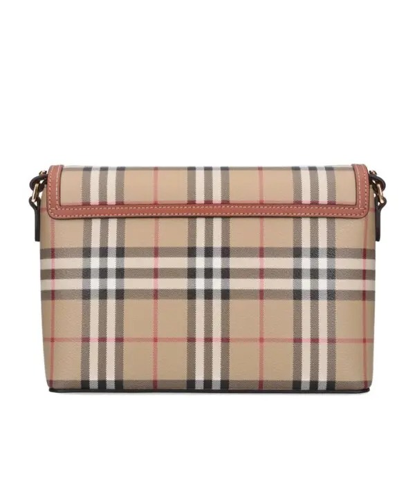 Burberry Check Foldover-top Shoulder Bag - Nude