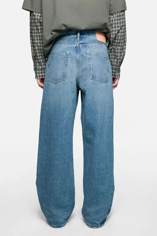 Acne Studios Relaxed Fit Wide Leg Cotton Jeans