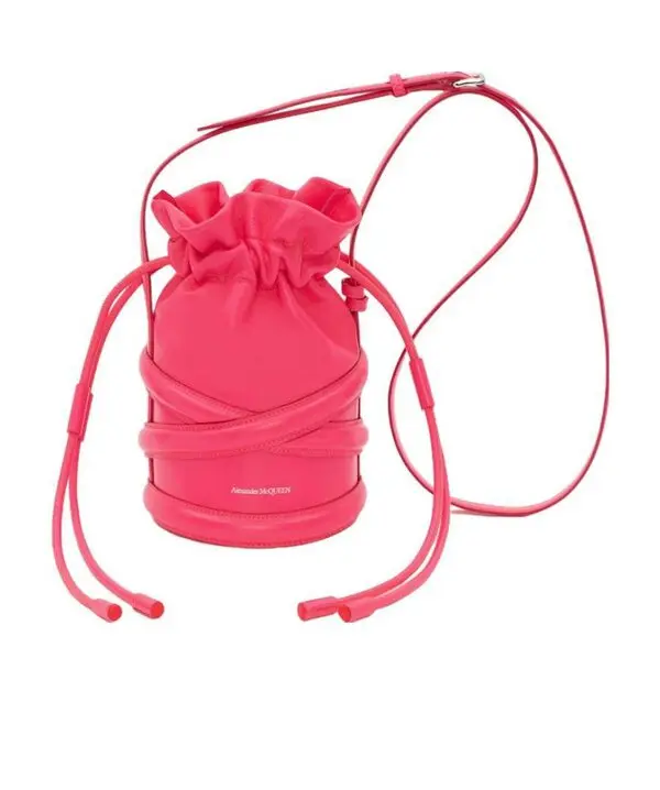 Alexander McQueen Logo Embossed Bucket Bag - Pink