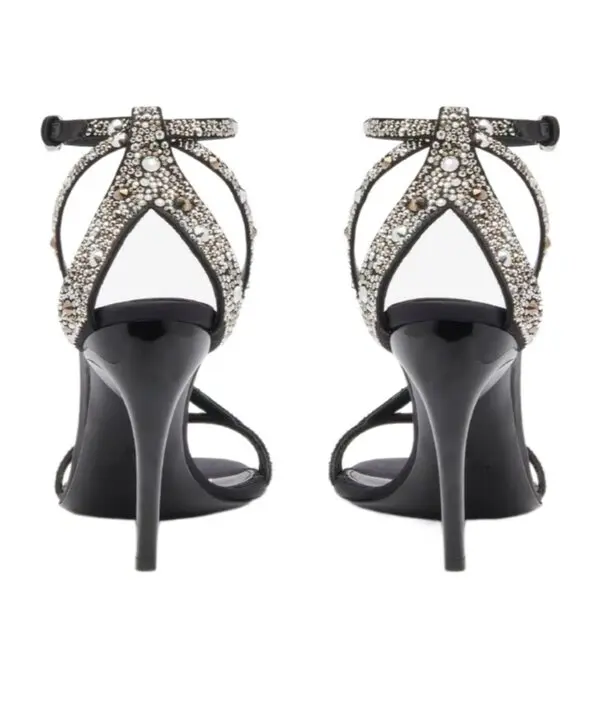 Alexander McQueen Embellished Ankle Strap Heeled Sandals