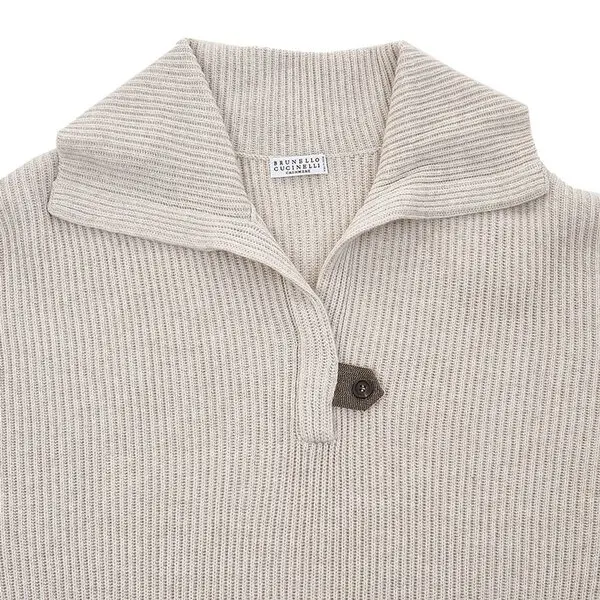 Brunello Cucinelli Long Sleeve Lapel Sweater