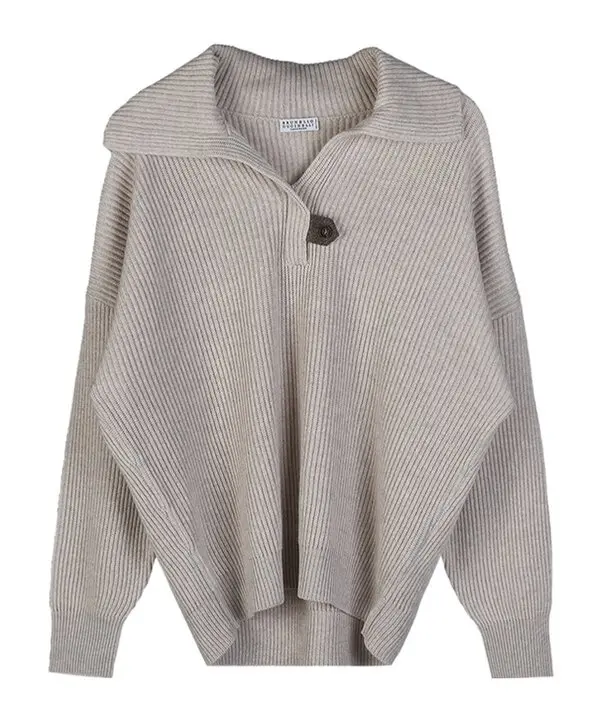 Brunello Cucinelli Long Sleeve Lapel Sweater