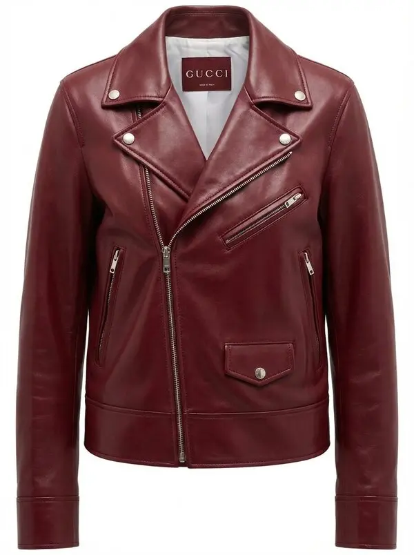 Gucci Leather Zip-up Jacket - Red